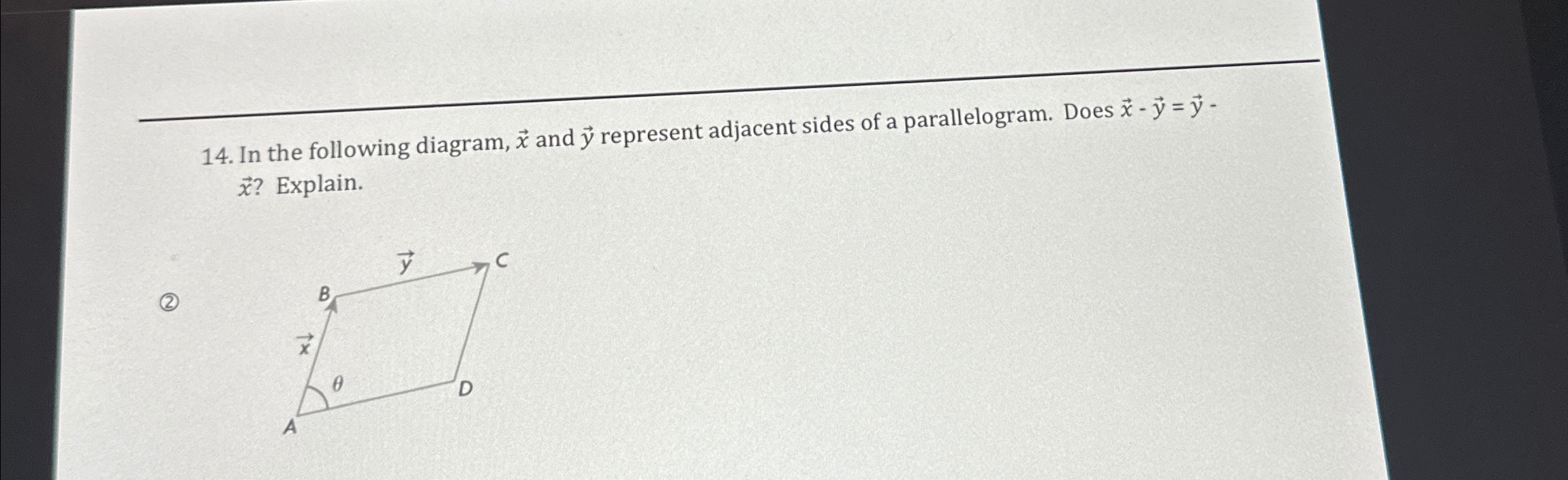 Solved In the following diagram, vec(x) ﻿and vec(y) | Chegg.com