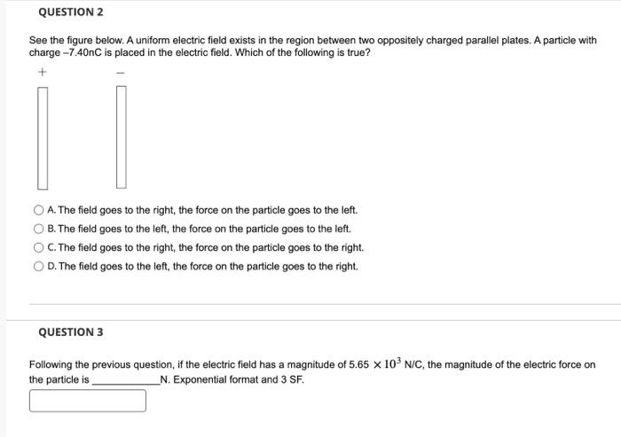 Solved See the figure below. A uniform electric field exists | Chegg.com