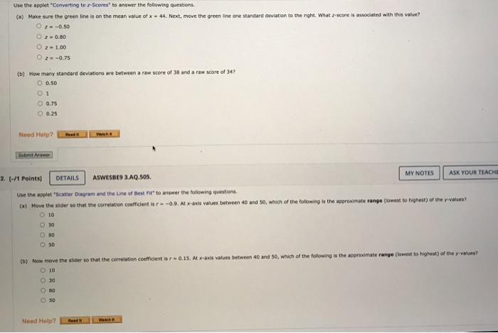 Use the applet Converting to score to answer the | Chegg.com