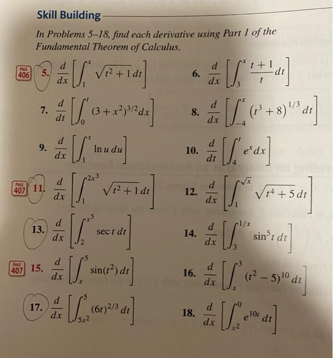 Solved Skill Building In Problems 5-18, find each derivative | Chegg.com