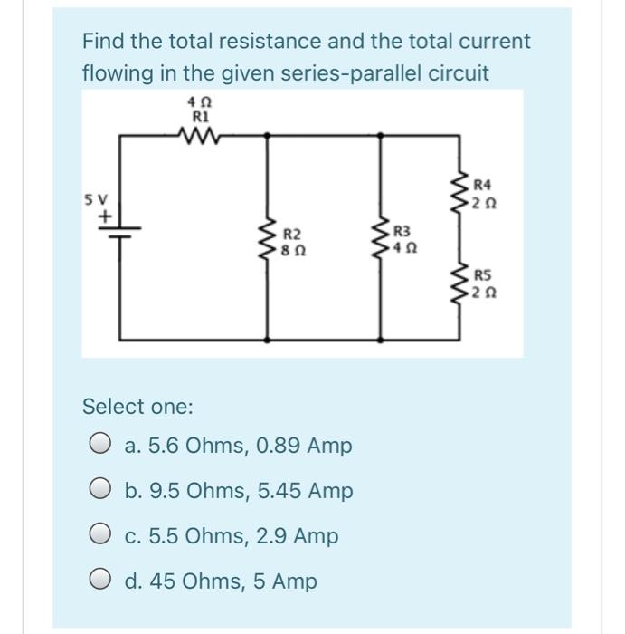 Solved Find the total resistance and the total current | Chegg.com