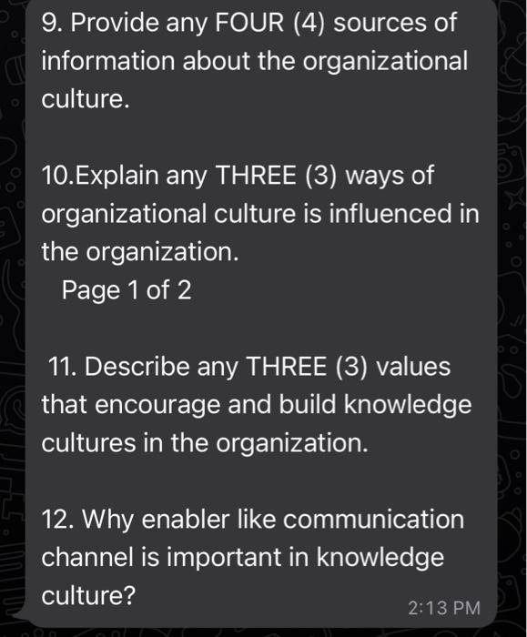 Solved 9. Provide any FOUR (4) sources of information about | Chegg.com