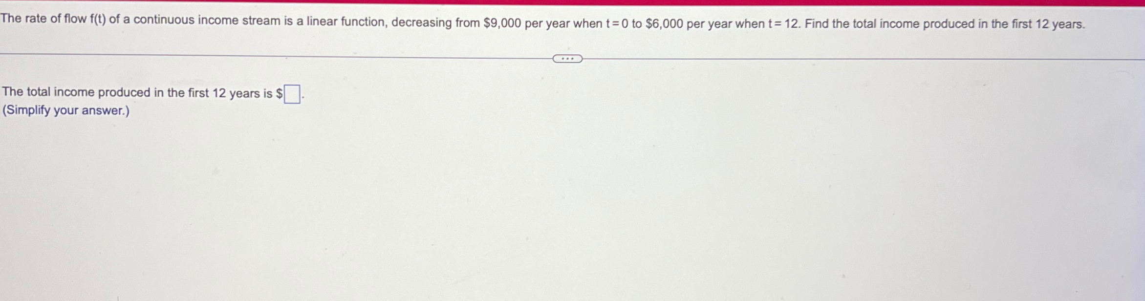 Solved The rate of flow f(t) ﻿of a continuous income stream | Chegg.com