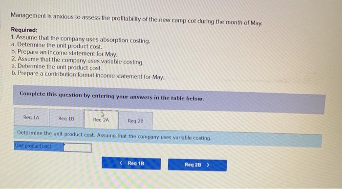 Solved Problem 7-20 Variable and Absorption Costing Unit | Chegg.com