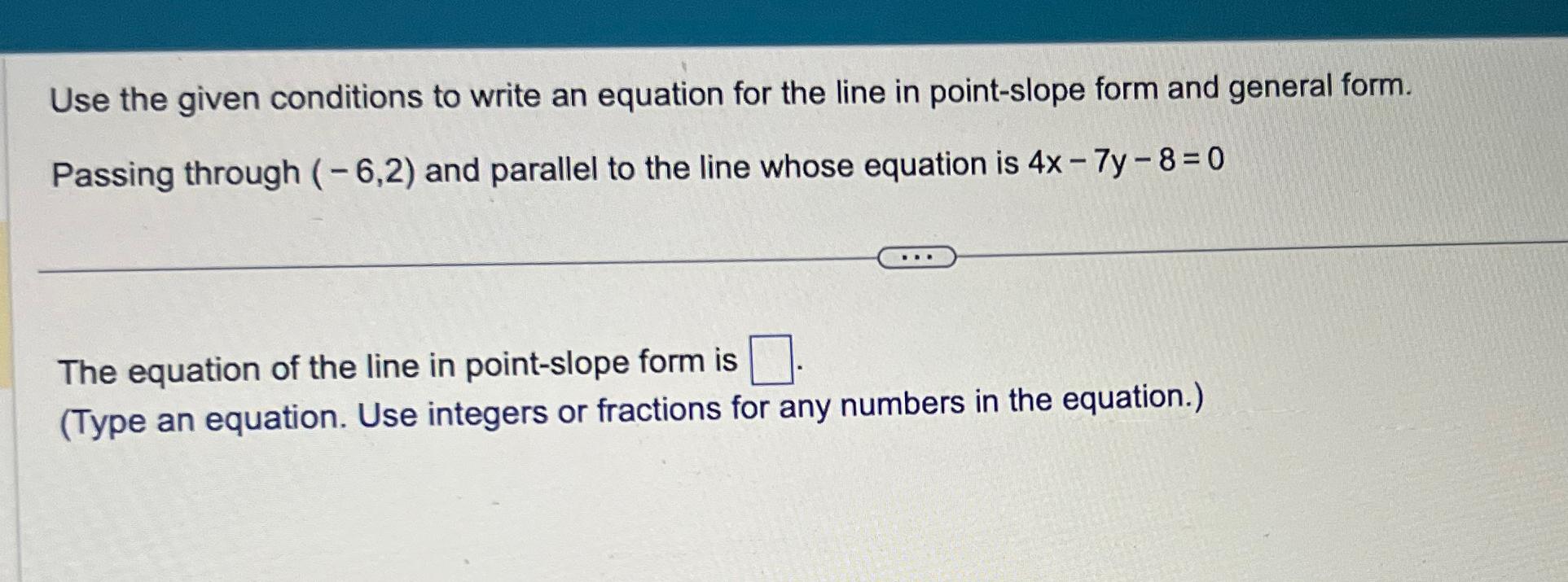 Solved Use the given conditions to write an equation for the | Chegg.com