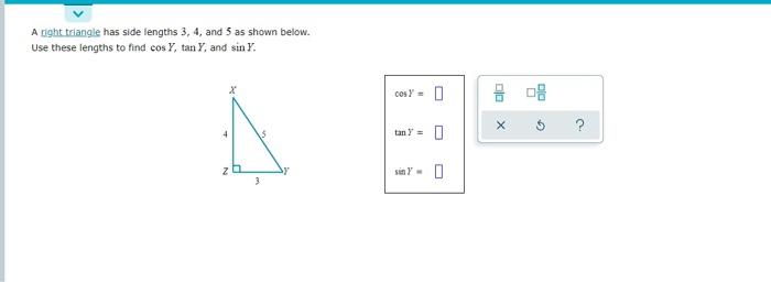 Solved A right triangle has side lengths 3, 4, and 5 as | Chegg.com