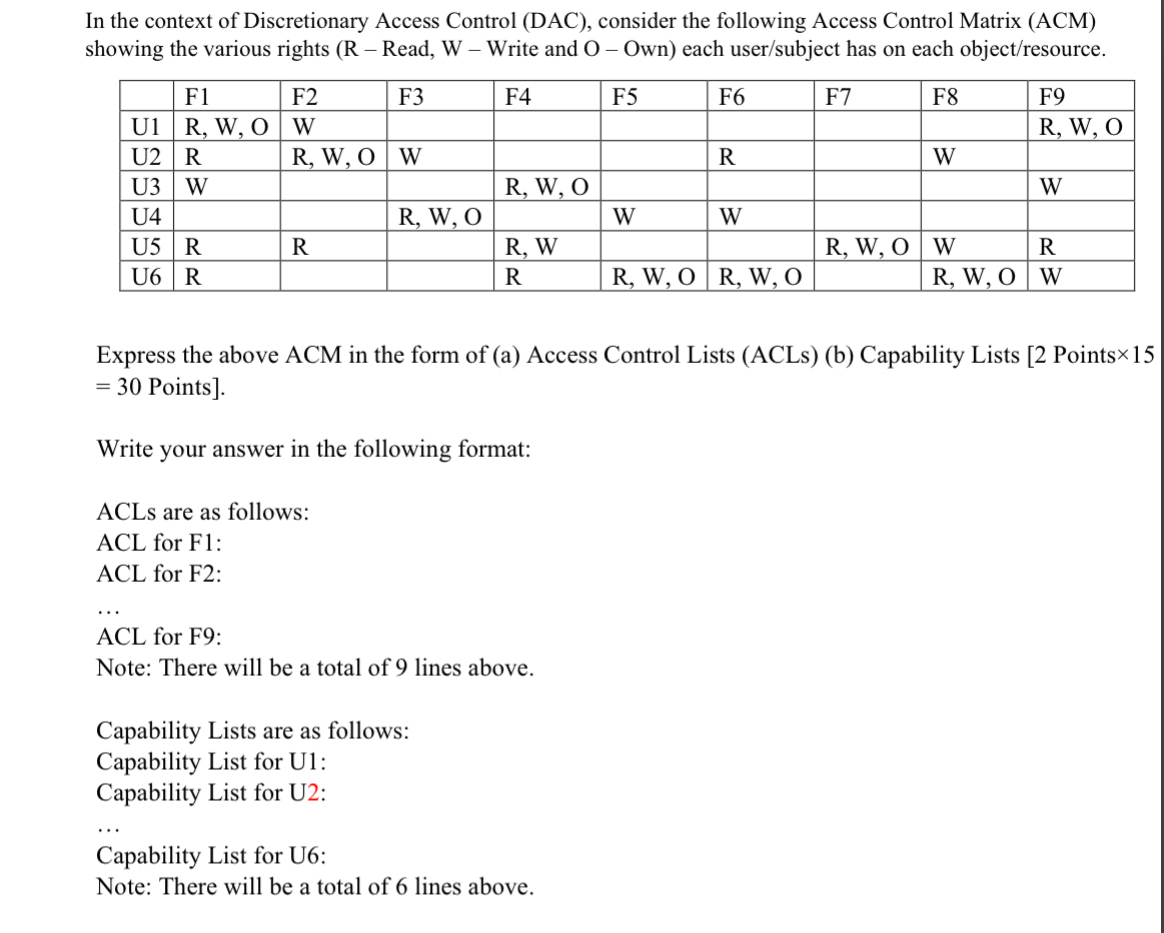 Solved Please help. In the context of Discretionary Access | Chegg.com