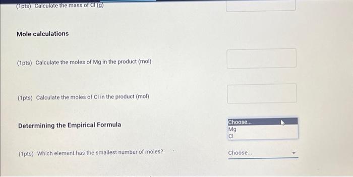 Solved Complete the following calculations: Mass | Chegg.com