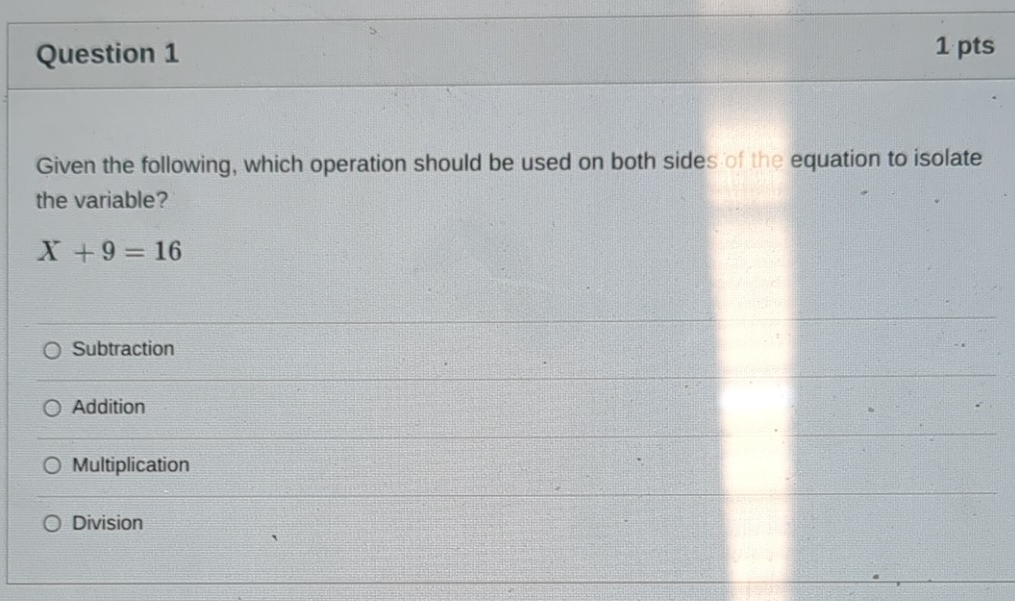 Solved Question 11 ﻿ptsGiven the following, which operation | Chegg.com