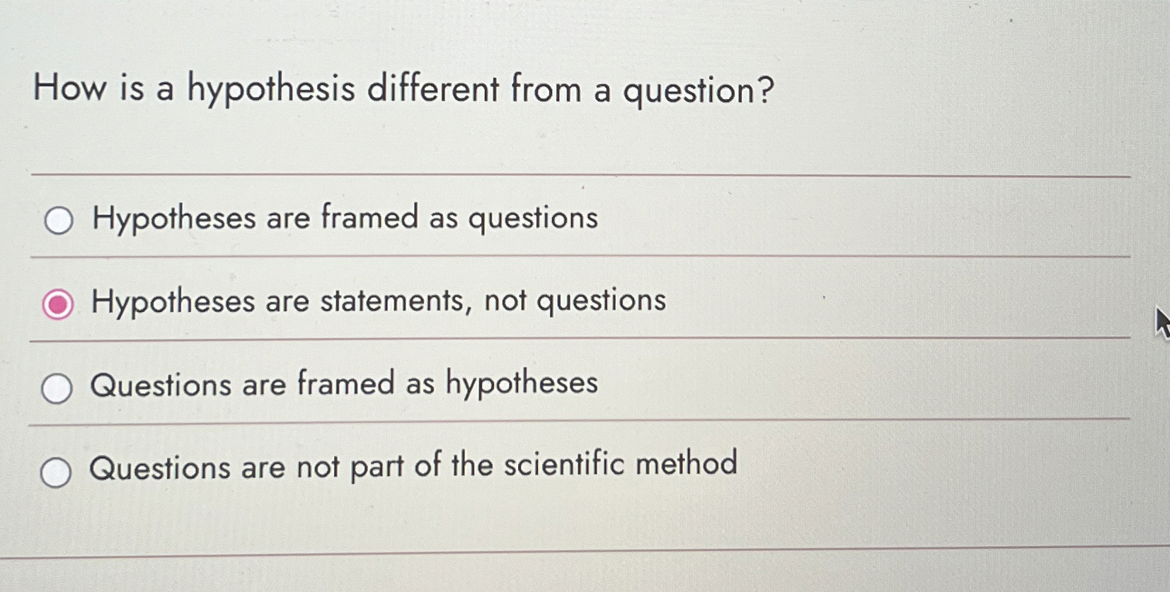 Solved How is a hypothesis different from a | Chegg.com