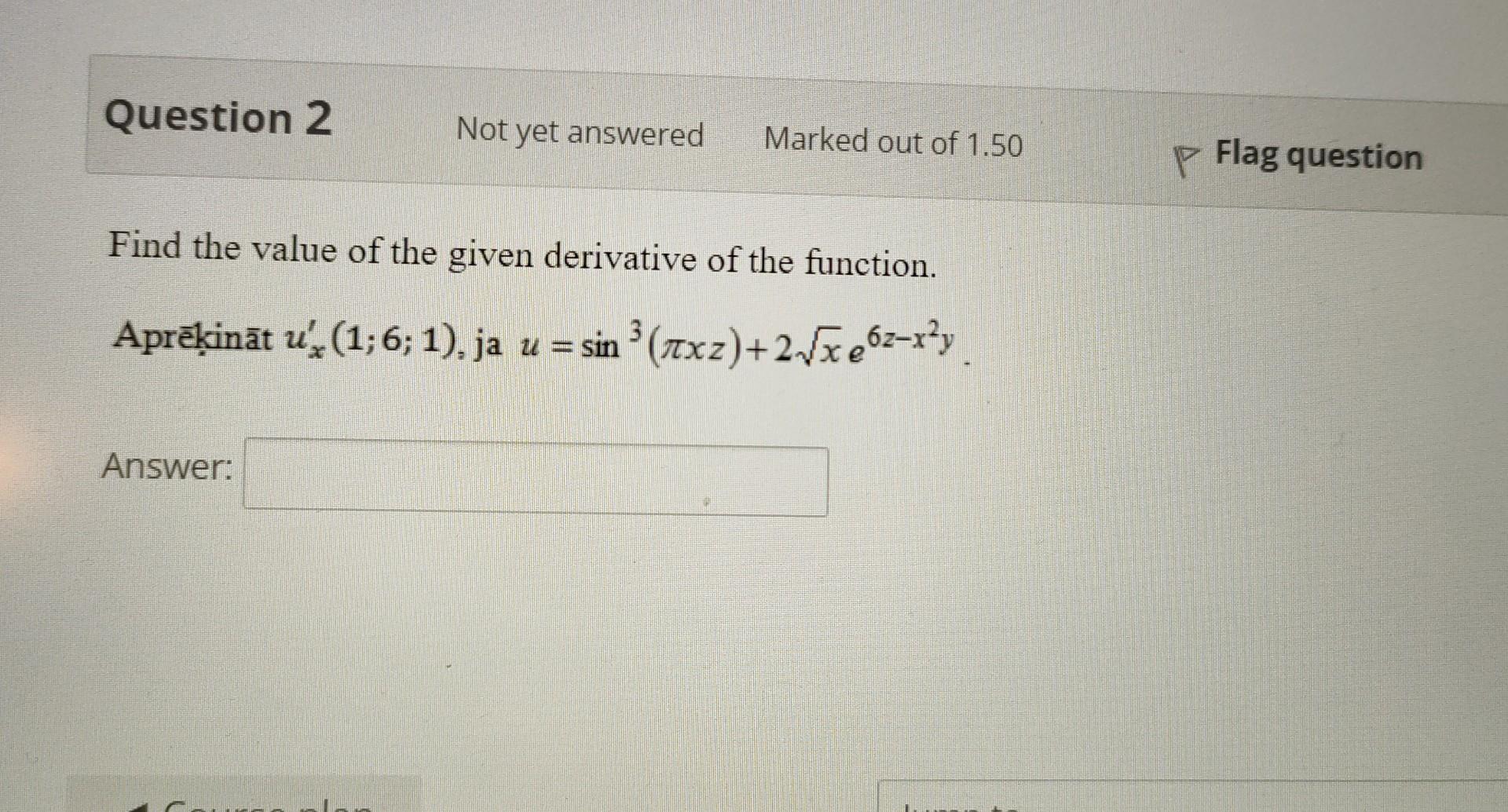 Solved First Order Partial Derivatives of a Function of | Chegg.com