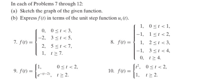 Solved In each of Problems 7 through 12: (a) Sketch the | Chegg.com