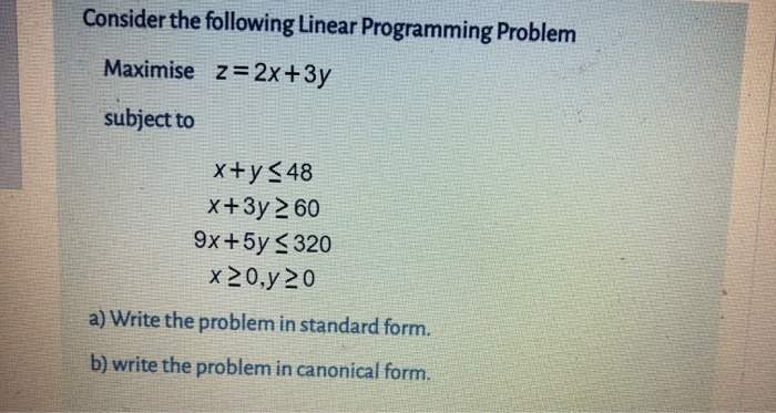 Solved Consider the following Linear Programming Problem | Chegg.com