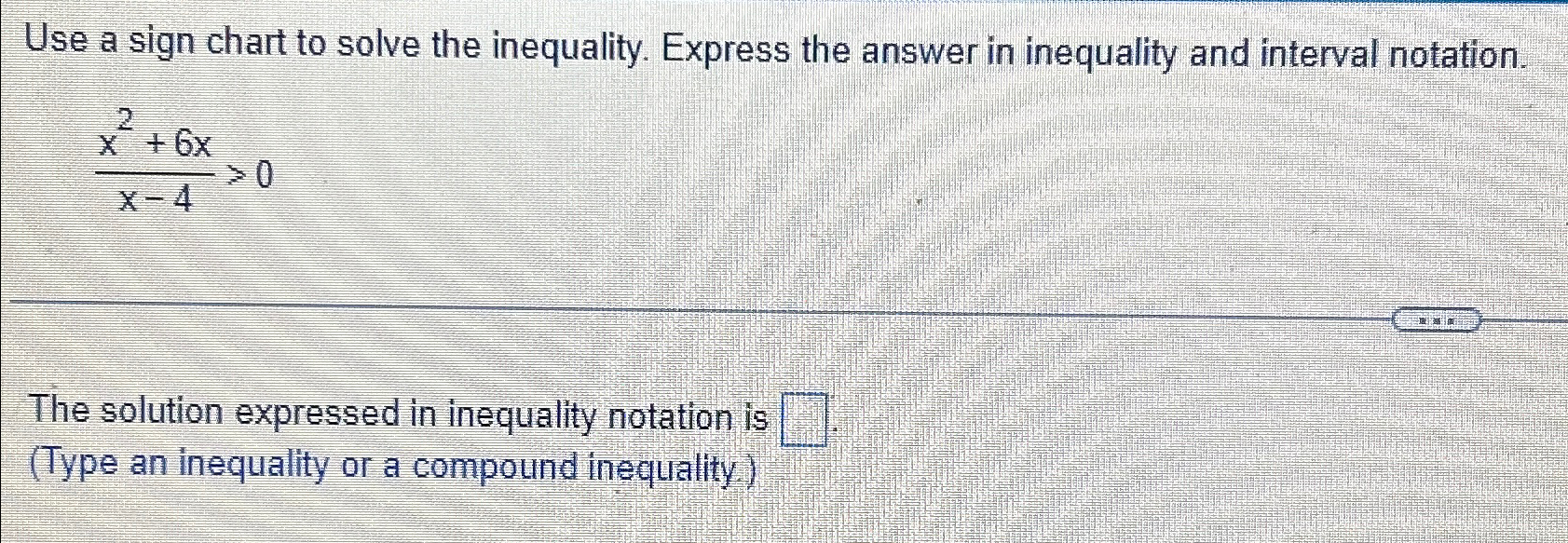 Solved Use a sign chart to solve the inequality. Express the | Chegg.com