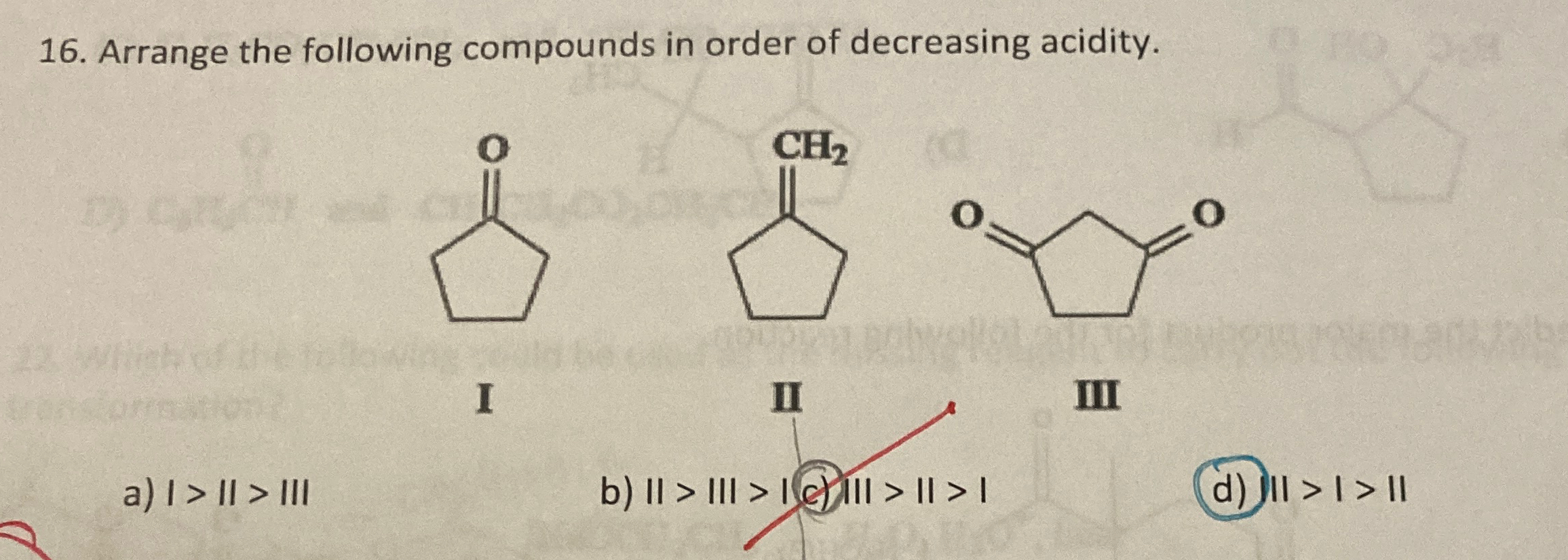 Solved Arrange the following compounds in order of | Chegg.com