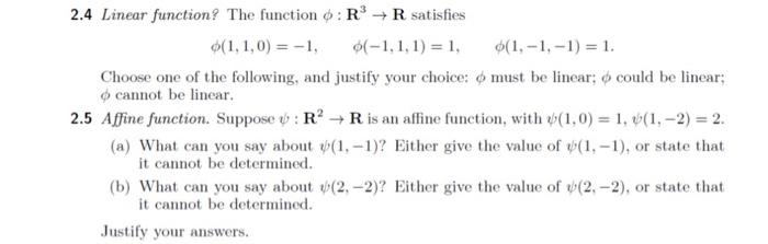 Solved 2.4 Linear function? The function ϕ:R3→R satisfies | Chegg.com
