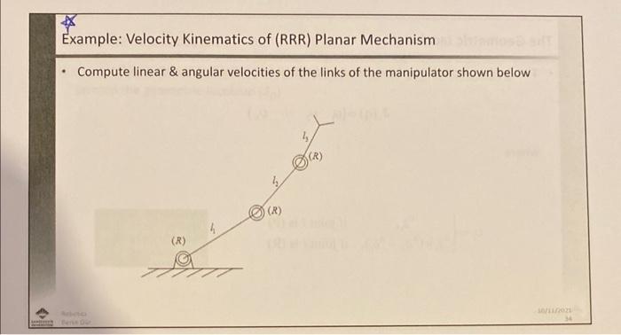 - Compute linear \& angular velocities of the links | Chegg.com