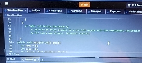 Solved initialize a board within the class gameboard(current | Chegg.com