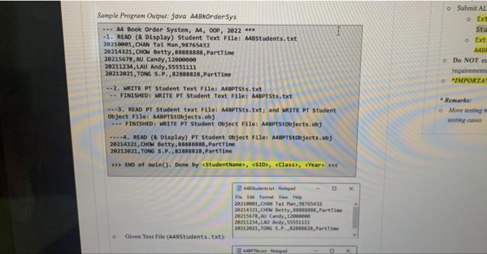 Class A ABkOrdersys [4 marks] - Create a public Java | Chegg.com