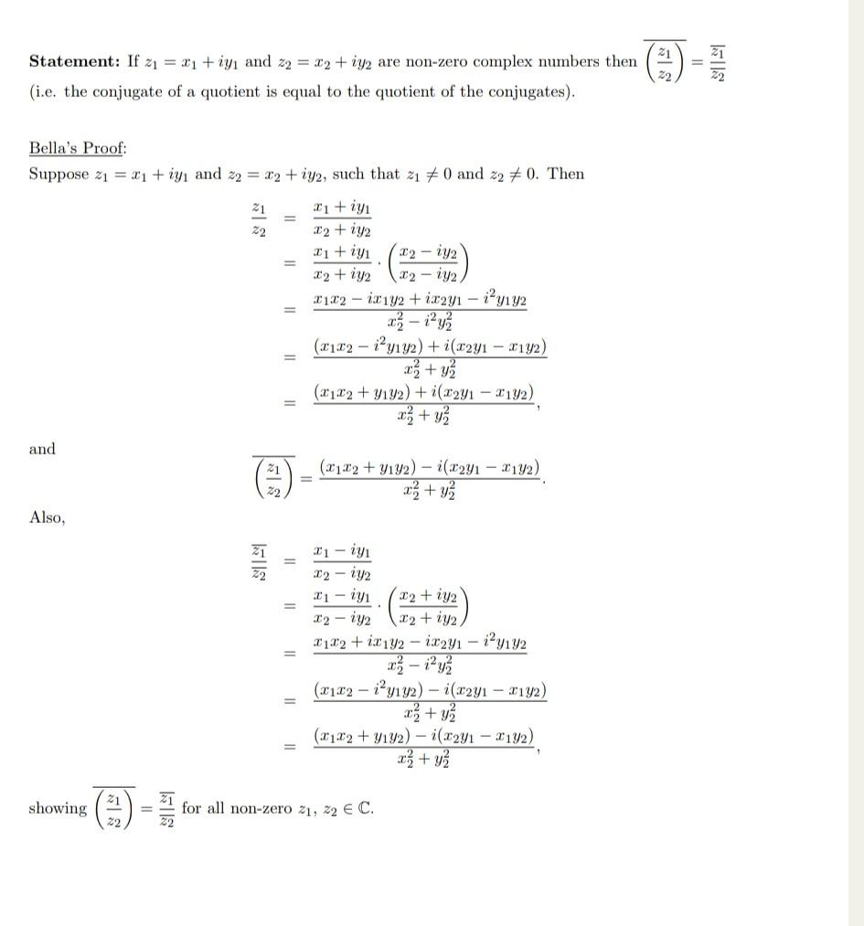 Solved Adam, Bella and Ester are studying complex numbers. | Chegg.com