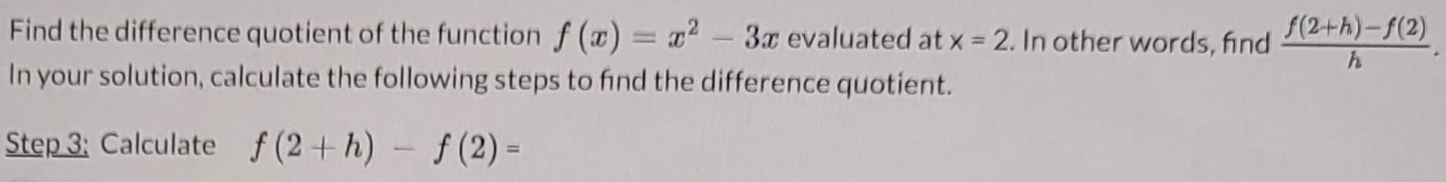 Solved Find the difference quotient of the function | Chegg.com