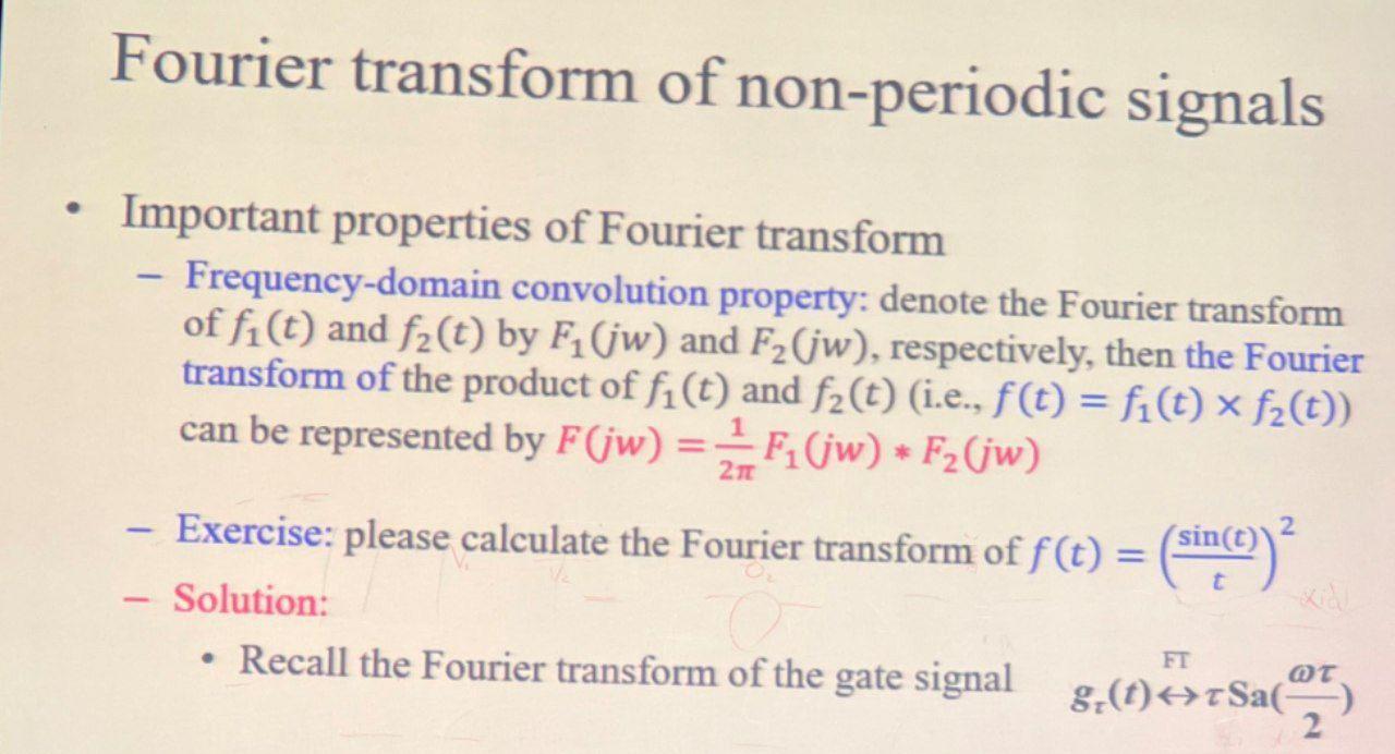 Solved Fourier transform of non-periodic signals Important | Chegg.com