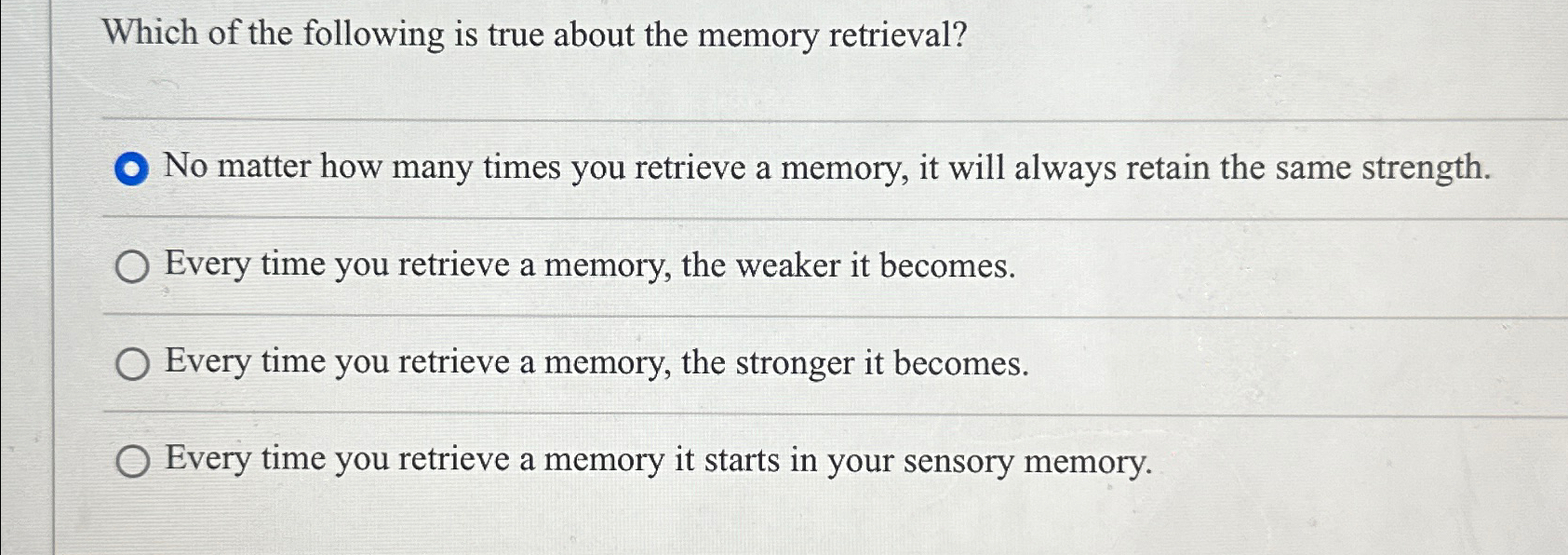 Solved Which of the following is true about the memory | Chegg.com