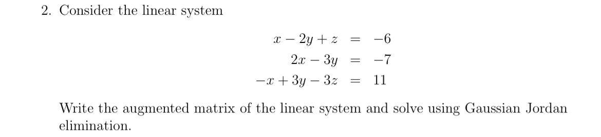 Solved Consider the linear | Chegg.com