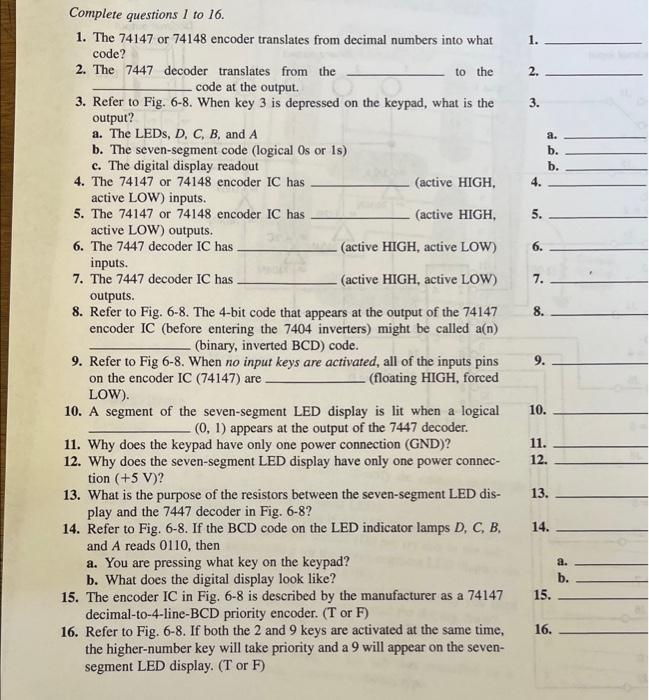 Solved Keypad BCD Code 4s 2s 8s 1s 740202 8 9 4 ce 5 6 3 | Chegg.com