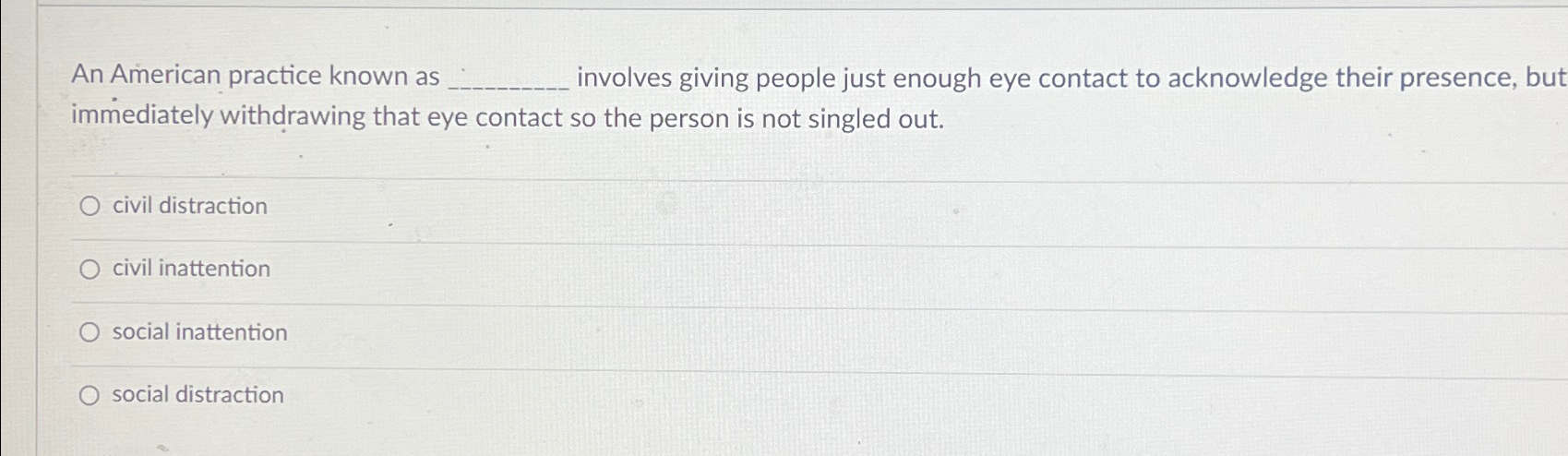 Solved An American practice known as involves giving people | Chegg.com