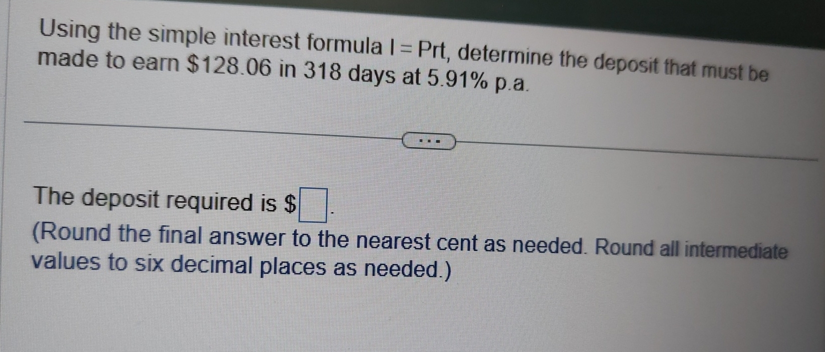 Solved Using the simple interest formula I = ﻿Prt, | Chegg.com