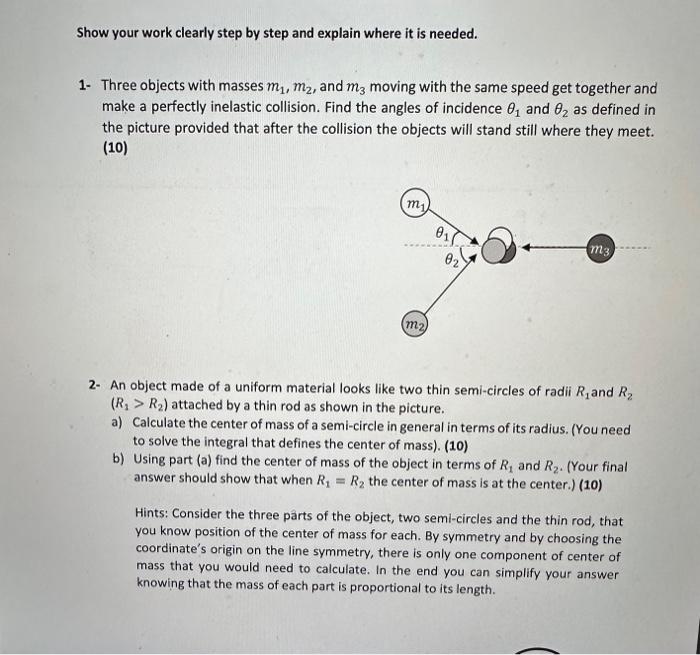 Solved Show your work clearly step by step and explain where | Chegg.com