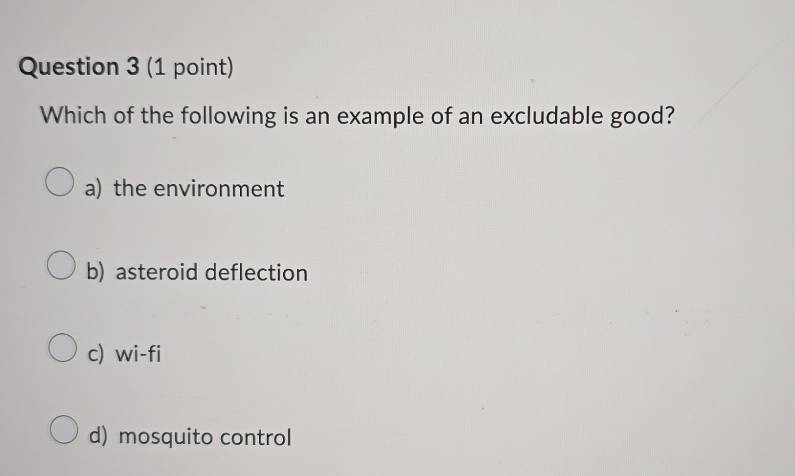 Solved Question 3 (1 ﻿point)Which of the following is an | Chegg.com