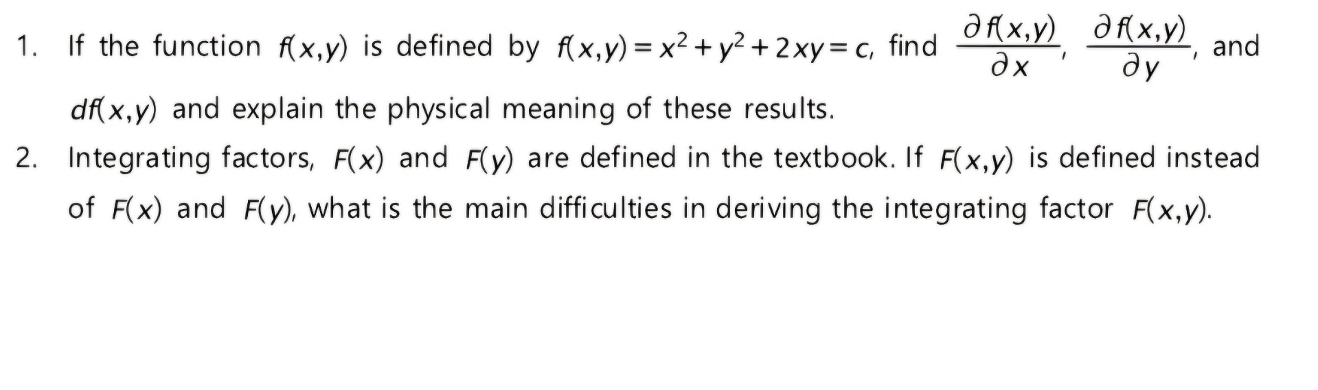 Solved If the function f(x,y) ﻿is defined by | Chegg.com