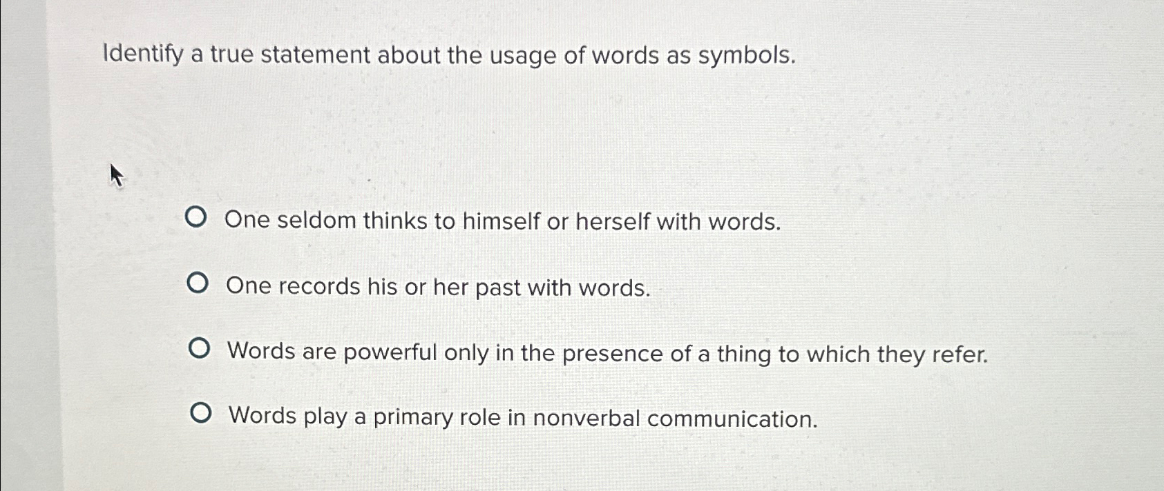 Solved Identify a true statement about the usage of words as | Chegg.com