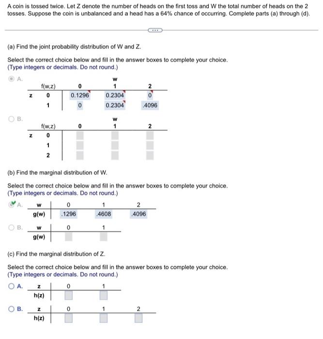 Solved A coin is tossed twice. Let Z denote the number of | Chegg.com