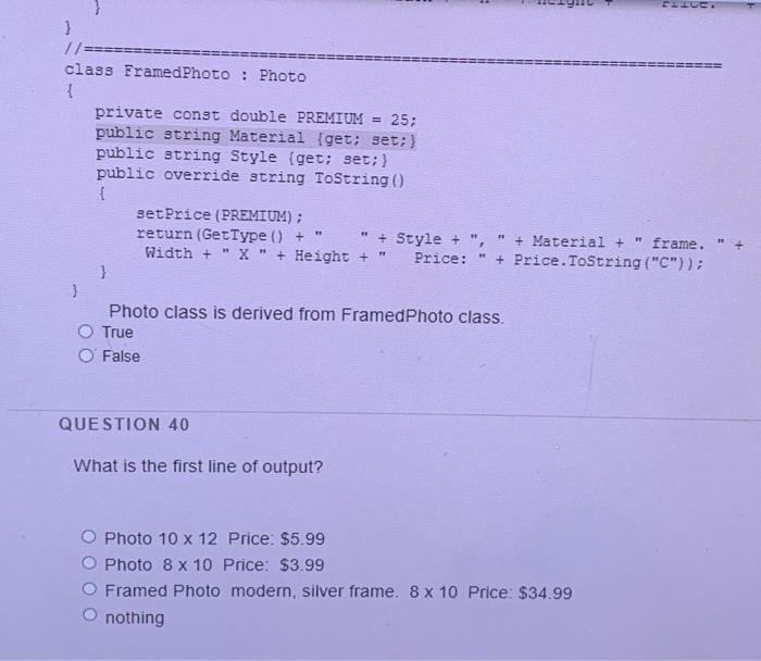 Solved using static System.Console; class PhotoDemo { static | Chegg.com