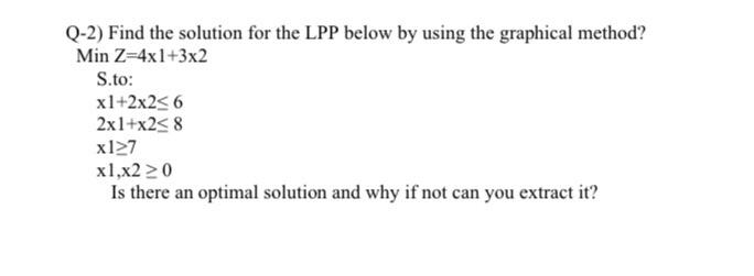 Solved Q-2) Find the solution for the LPP below by using the | Chegg.com