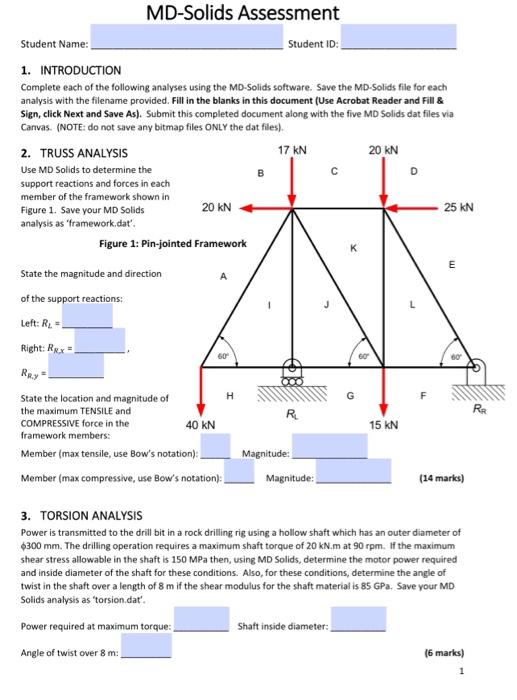 Solved MD-Solids Assessment Student Name: Student ID: 1. | Chegg.com