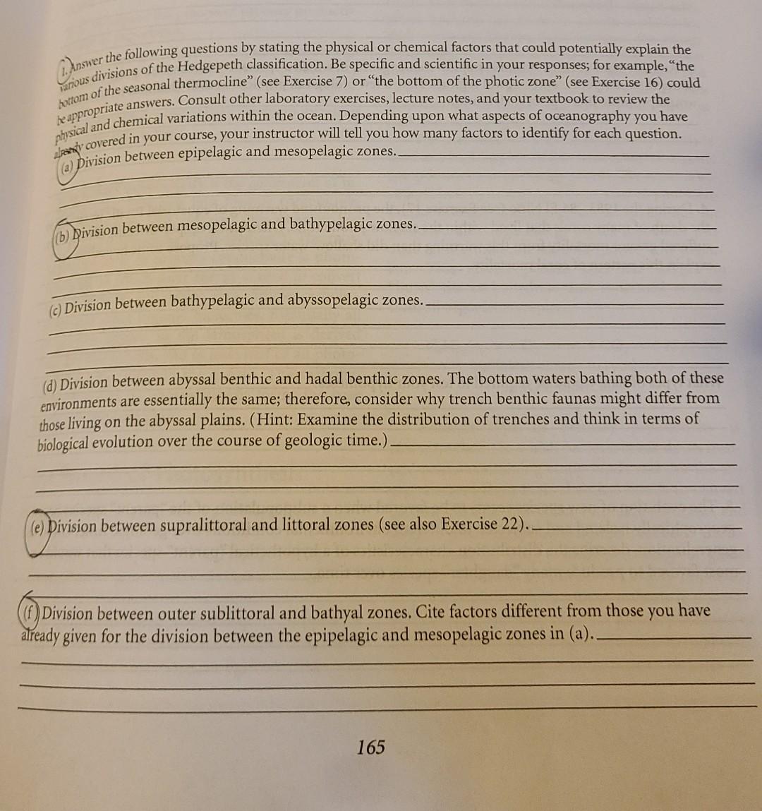 Solved marious divisions of the Hedgepeth classification. Be | Chegg.com