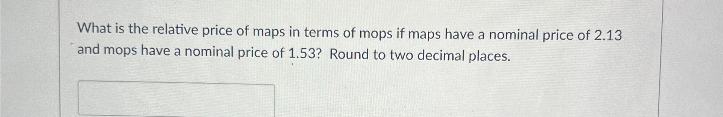 Solved What is the relative price of maps in terms of mops | Chegg.com