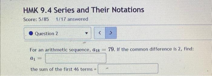 Solved HMK 9.4 Series and Their Notations Score: 5/851/17 | Chegg.com