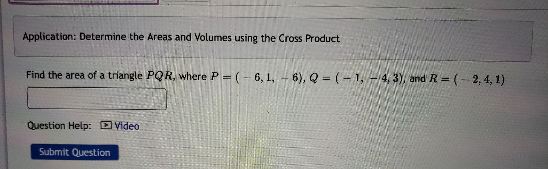 Solved Application: Determine the Areas and Volumes using | Chegg.com