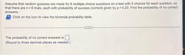 Solved Assume that random guesses are made for 6 | Chegg.com