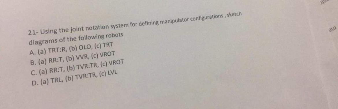 Solved 21- ﻿Using the joint notation system for defining | Chegg.com