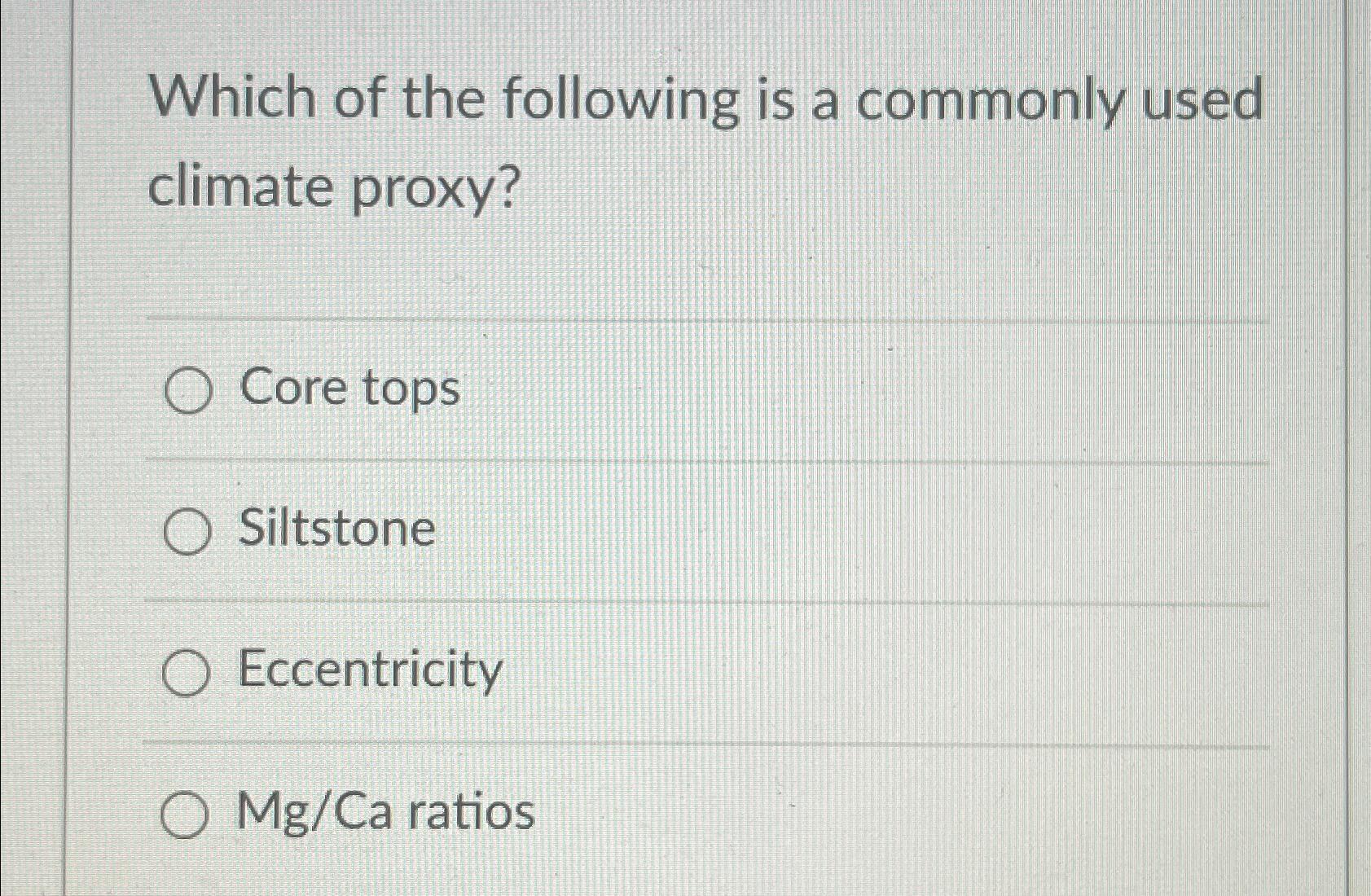 Solved Which of the following is a commonly used climate | Chegg.com