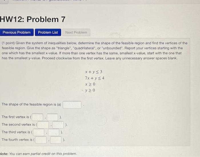 Solved HW12: Problem 7 Previous Problem Problem List Next | Chegg.com
