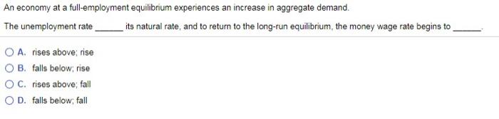 Solved An economy at a full-employment equilibrium | Chegg.com