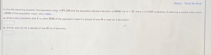 Solved In the EAI sampling problem, the population mean is | Chegg.com