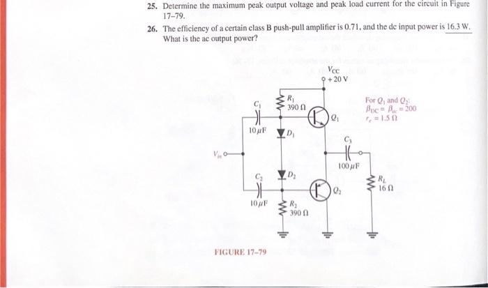 25. Determine the maximum peak output voltage and | Chegg.com